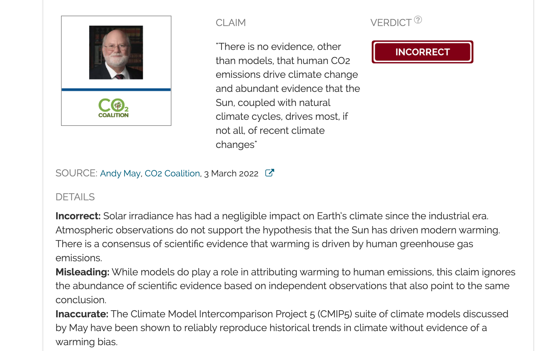 Robust scientific evidence supports that human activity drives global ...